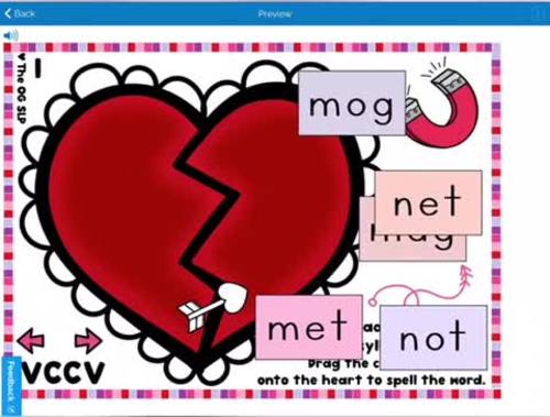 Valentine's Day VCCV Syllable Division Boom Card Deck - Spell and Read