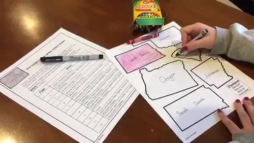 Giant Map of the United States Puzzle After State Testing Activities