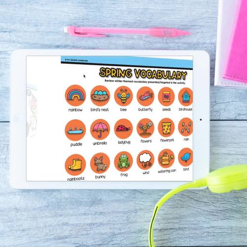 Spring Vocabulary Inferencing Boom Cards™ by Ivy League Language