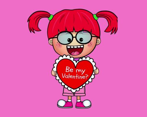 Valentine Kids and Cards. Clipart in Color & Black/white. by Lilly ...