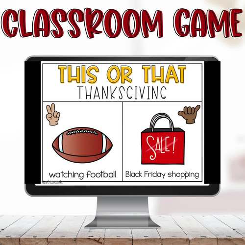 This or That THANKSGIVING Digital Game for Google Meet or Zoom | TPT