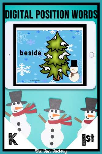 Digital Positional Words Activities for Google Slides™ Snowman | Winter