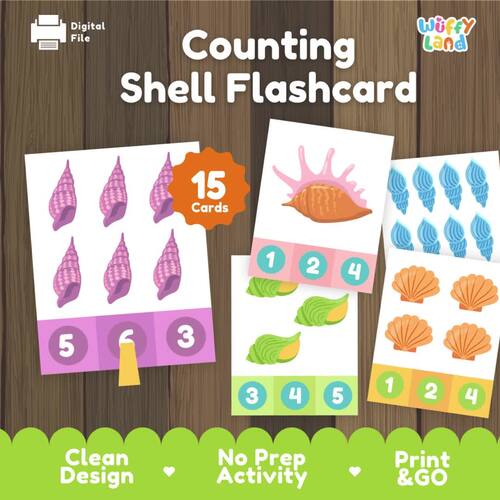 Ocean Math Activity | Sea Shell Counting Clip Cards 1-15 | Summer ...