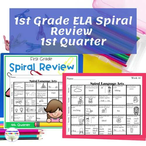 Fun ELA Warm Up ELA Bell Ringers for 1st Grade Spiral Review ELA ...
