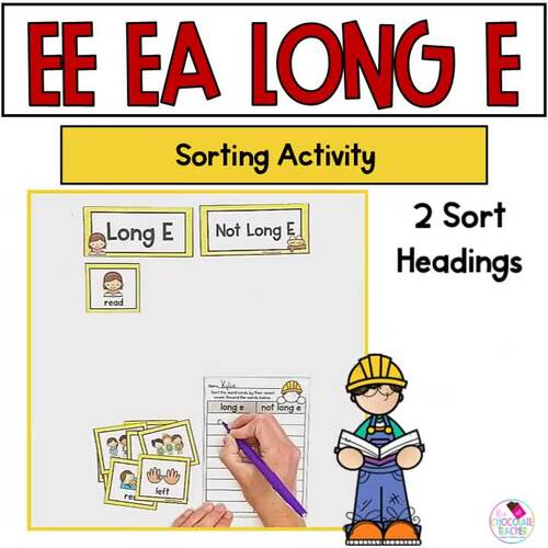 Long E - EE EA - Phonics Worksheets Centers - Vowel Teams | TPT