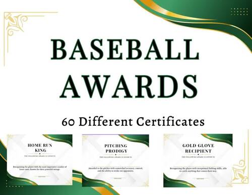 baseball printable awards