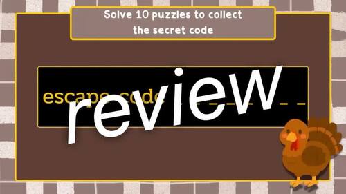 Thanksgiving Escape Room Gamel Kids, A2-B1 by INGKIZ | TPT