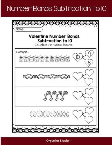 Valentine's Number Bonds Subtraction to 20 | Number bonds within 20 ...