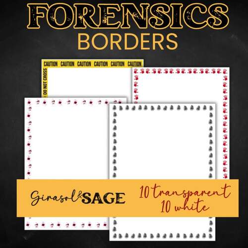 Forensic Science Border Paper Set – 20 Crime Scene Designs - CSI Papers