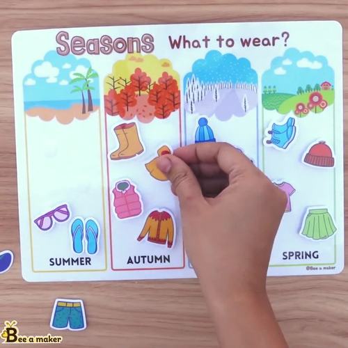 Four season wear busy book page by Bee a maker | TPT