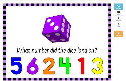 Number Recognition and Counting Activity with Dice - 1-6 - Digital