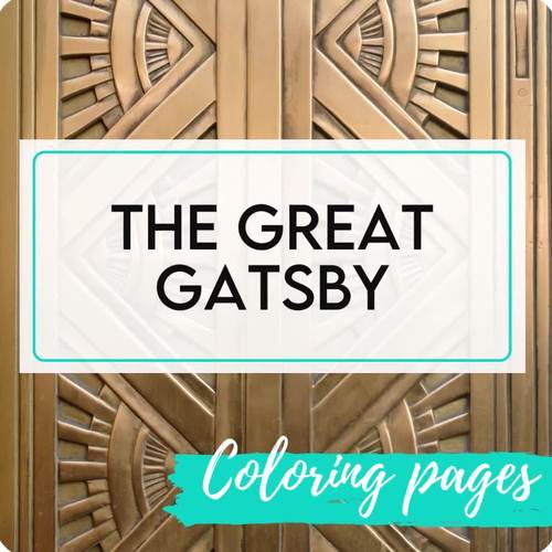 The Great Gatsby Coloring Pages: Mini Posters Digital Activity | TPT