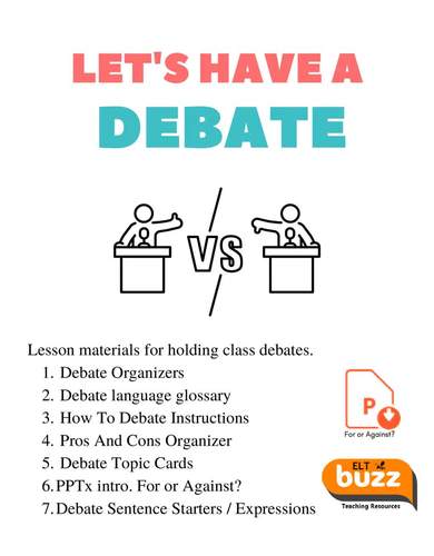 Class Debates. PPTx. Organizers. Activities. Debating. Speaking. ELA ...