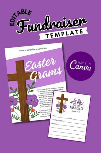 Editable Christian Cross Easter Candy Gram Flyer | Scripture Bible ...