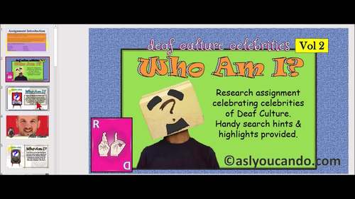 Deaf Culture: Who Am I? Celebrity Research Projects - Volume 2 by ...
