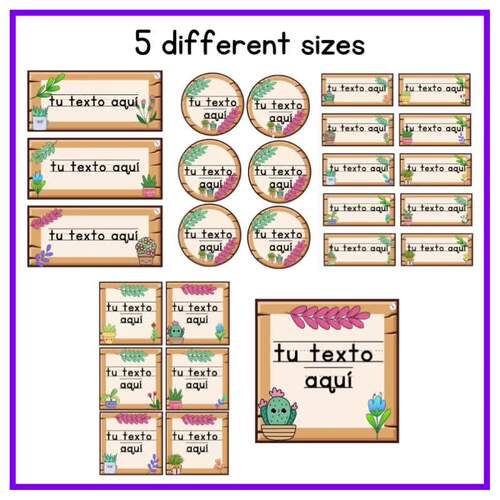 Spanish Classroom Labels Plant Classroom Decor Theme Organization