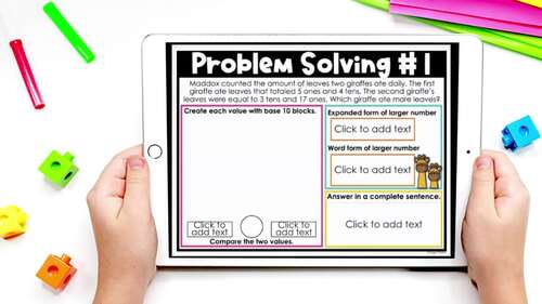 Place Value to 1000 Single Step Word Problems Task Cards Game Activity ...