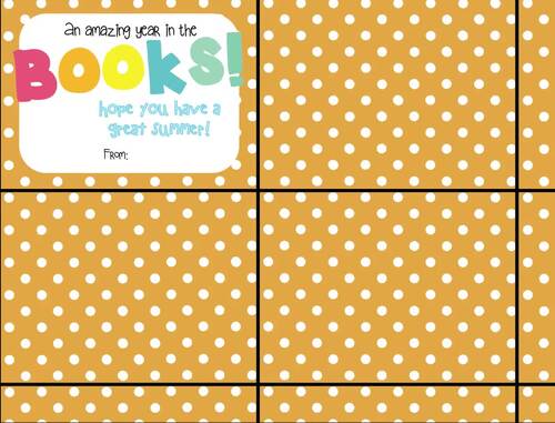 Book (Notebook) End of Year Gift Tag- An amazing year in the books!