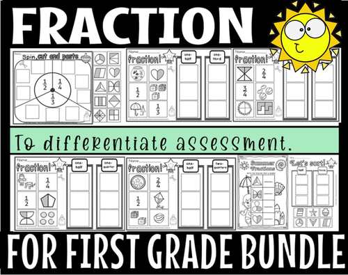 FRACTIONS FOR FIRST GRADE BUNDLE by Murphys lesson design studio