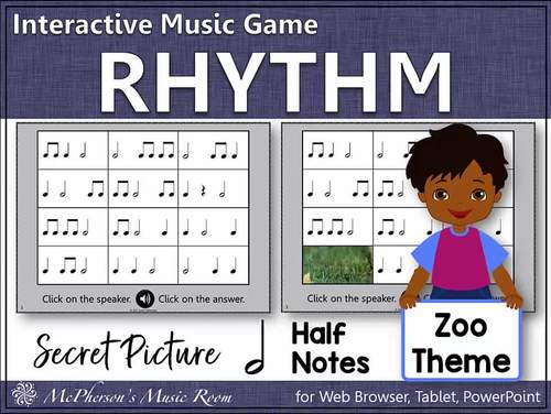 Rhythm | Half Notes Interactive Music Game {Reveal the Secret Picture Zoo}