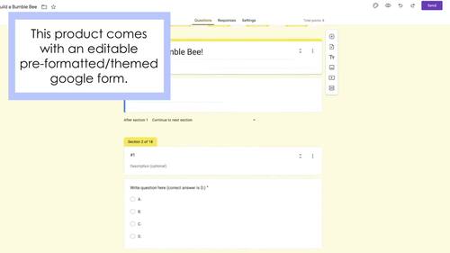 Bumblebee Craft - Valentines Day Activity - Editable Google Form for ...