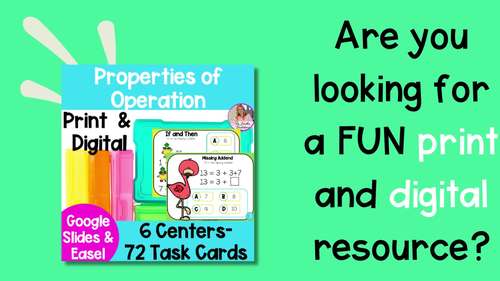 Properties Of Operation Problems | 6 Centers | Digital and Print | 1.OA.3