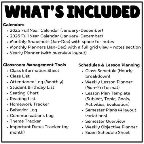 Editable Teacher Binder & Planner | Undated Composition Notebook Style