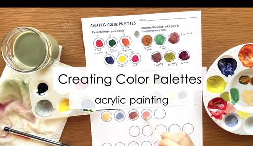 Creating Color Palettes Painting Activity and Worksheet- Spanish/English