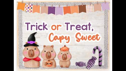 Halloween Capybara Classroom Decor, Bulletin Board, Door Decor, Editable