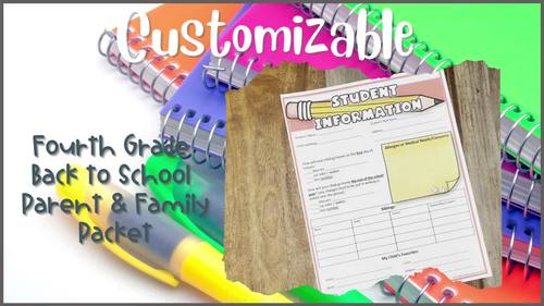 4th Grade Back to School Packet by The Self-Sufficient Classroom