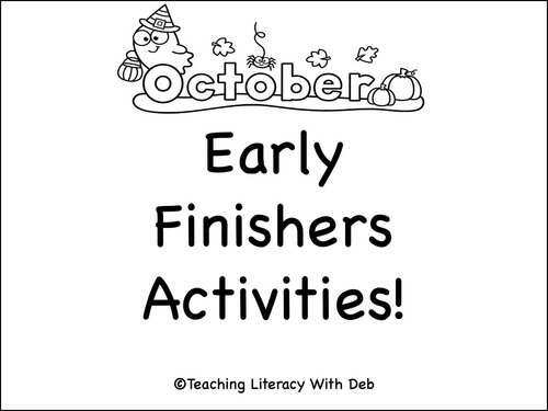 October Early Finishers Packet: Fall Morning Work, No Prep Activity ...