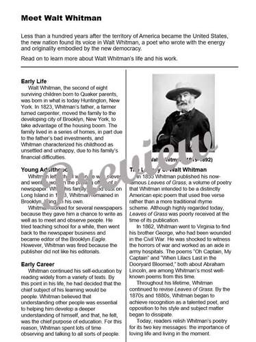 Black History Month Poetry, I Too Hughes, I Hear America Singing ...