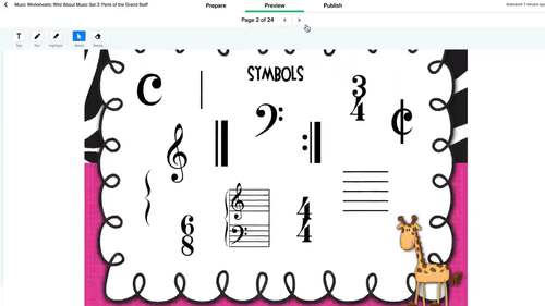 Wild About Music Worksheets for Music Class & Piano - Set 3 Grand Staff