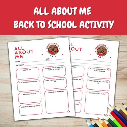 All About Me Craft Smart Cookie All About You Getting to Know You Back ...