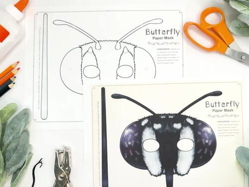 Butterfly | Paper Mask | Printable Craft | Butterflies by Simply Schoolgirl