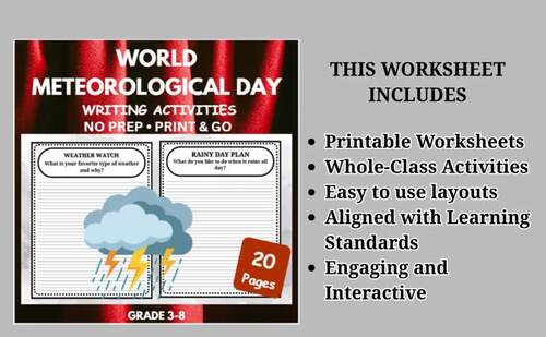 World Meteorological Day Writing Prompts Grades 3–8 Weather Activities