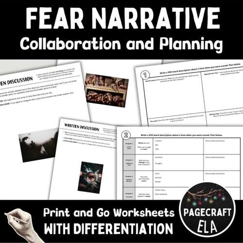 Fear Narrative Differentiated Writing Plan and Ghostly Discussion Worksheet