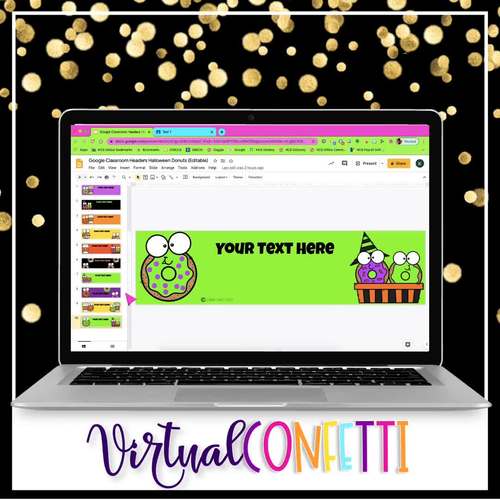 Google Classroom Banners Halloween Donuts by Phonics to Fluency | TPT