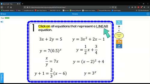 Linear vs. Quadratic vs. Exponential Boom Cards by Mandy's Math World