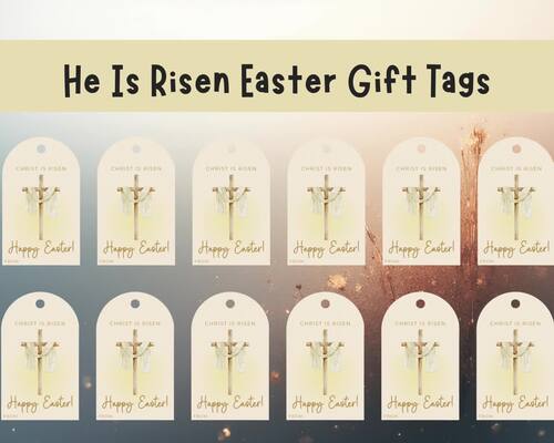 Christian Easter Gift Tags for Kids Church Sunday School – He Is Risen ...
