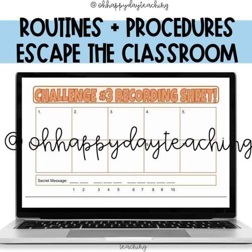 Routines and Procedures Escape the Room. Back to School Escape the Room