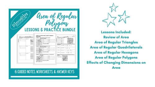 Area of Regular Polygons Notes & Worksheets Bundle - 6 lessons | TPT