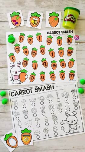 Easter Beginning Sounds Smash Game - Easter and Spring Literacy Centers