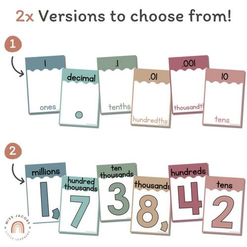 Place Value Posters Bulletin Board Display | Cute Sea Life Math ...