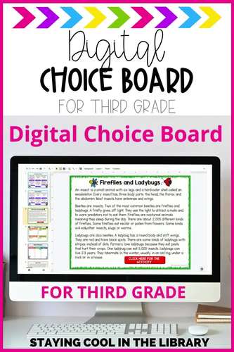 3rd Grade Reading Digital Choice Board | Google Slides | TPT