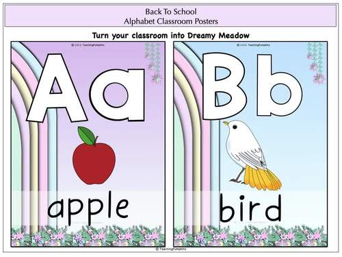 Back To School Alphabet Wall Posters | Classroom Decor | Dreamy Meadow