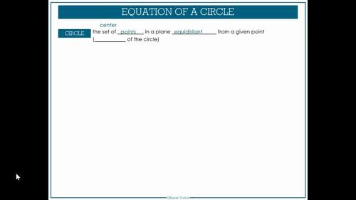 Geometry PowerPoint | Equation of a Circle DISTANCE LEARNING by Kacie ...