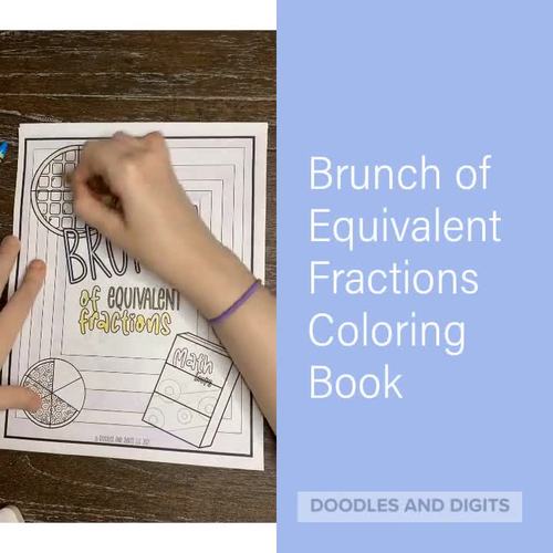 Equivalent Fraction Brunch Math Coloring Book by Doodles and Digits