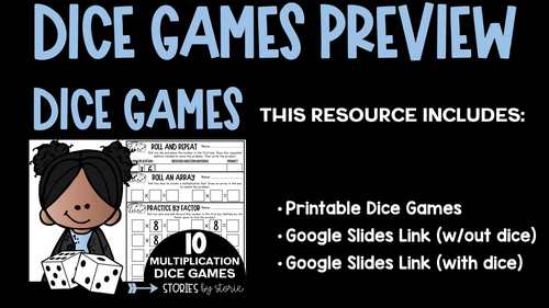 Multiplication Dice Games Printable and Digital Activities by Stories ...