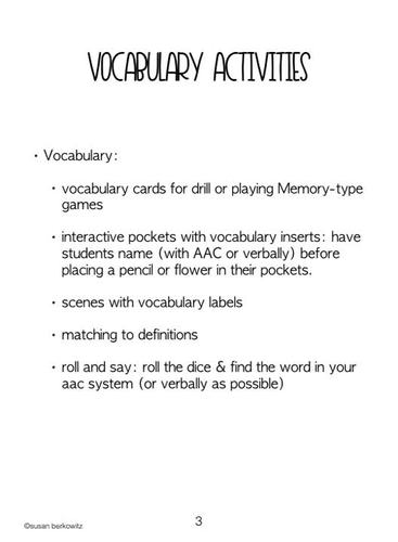 AAC Core Vocabulary Activities Thematic | Fall | Apples Pumpkins Speech ...
